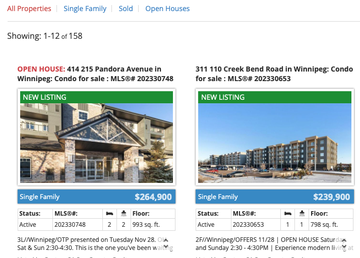 Our MLS Winnipeg and Surrounding Areas Listings